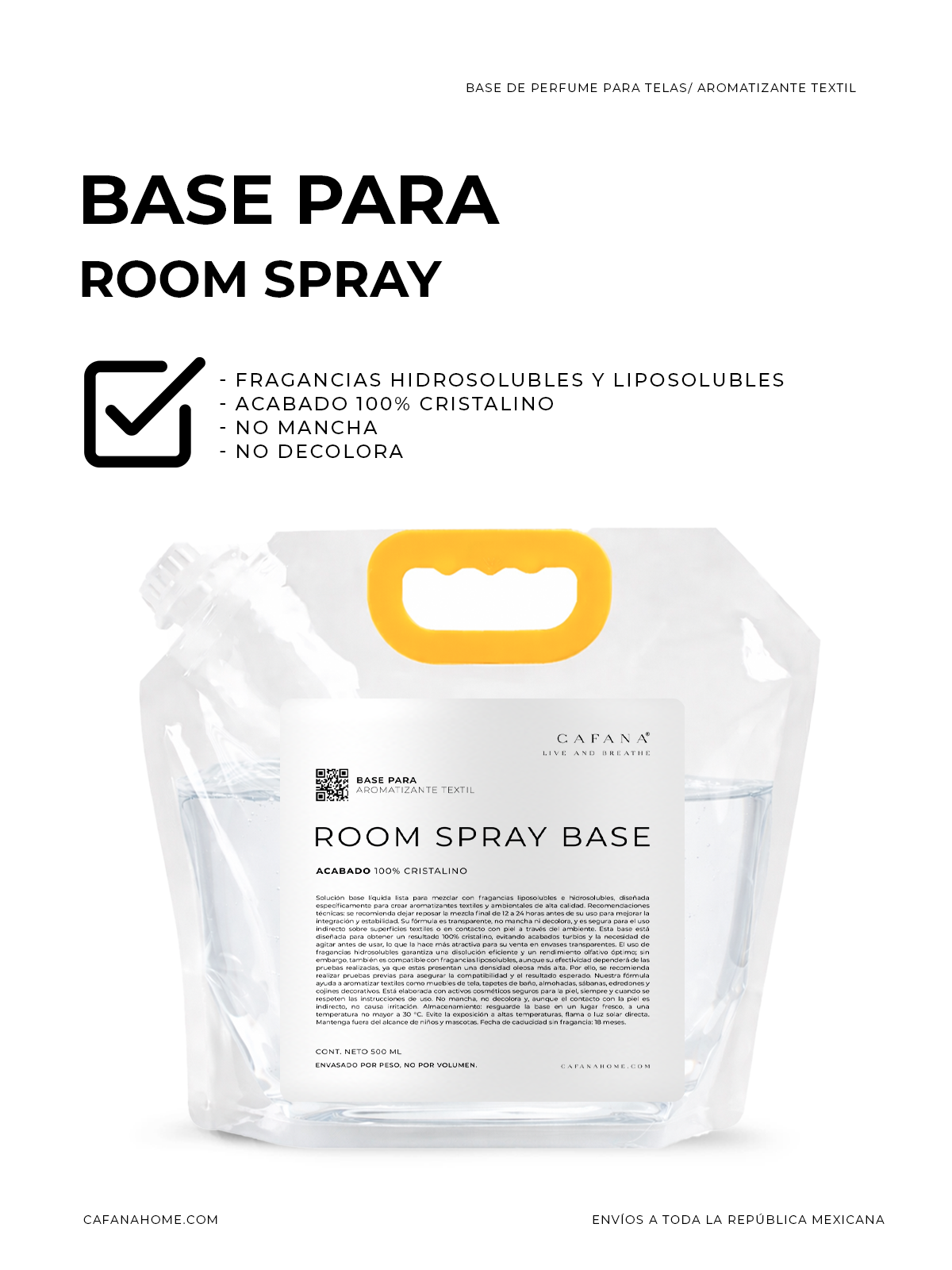 BASE | ROOM SPRAY/ PERFUME PARA TELAS – CAFANA | HOME FRAGANCES